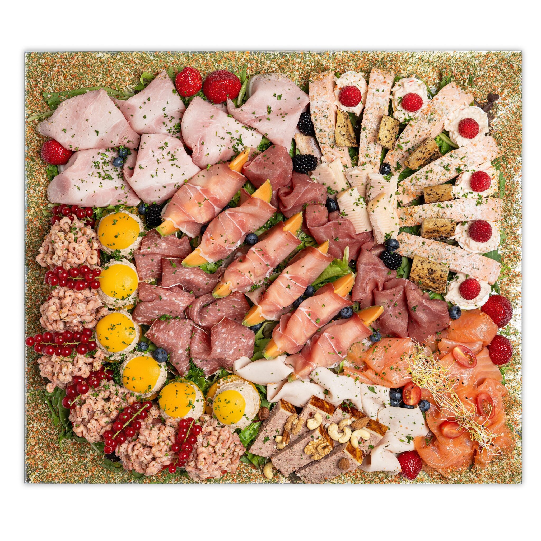 Gemengd buffet – op spiegel – Webshop Delhaize Nederename